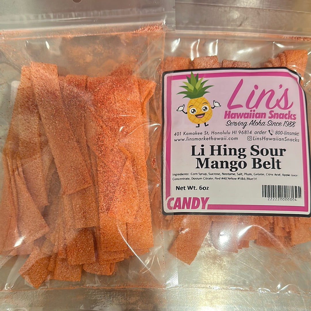 Li Hing Sour Mango Belts – Lin's Hawaiian Snacks