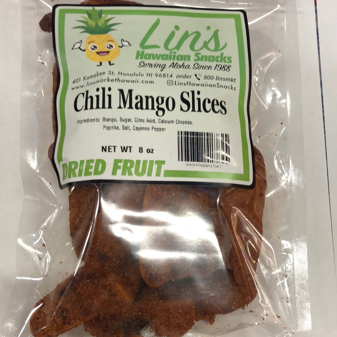 10 oz Chili Mango Slices – Lin's Hawaiian Snacks