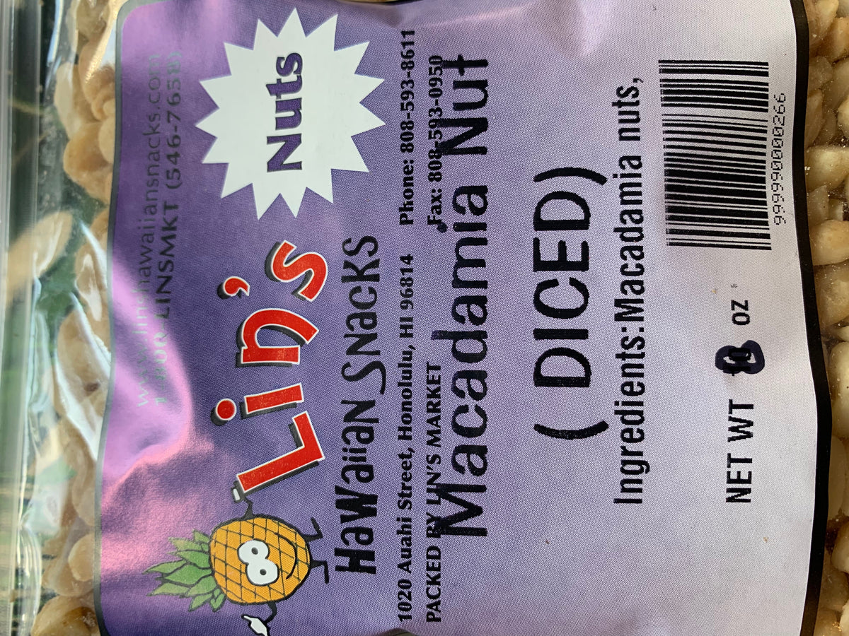 Macadamia Nut (Diced) – Lin's Hawaiian Snacks